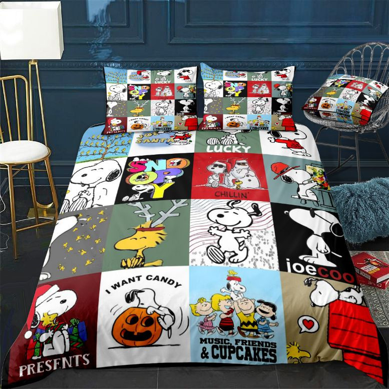 Snoopy christmas snoopy lover bedding set