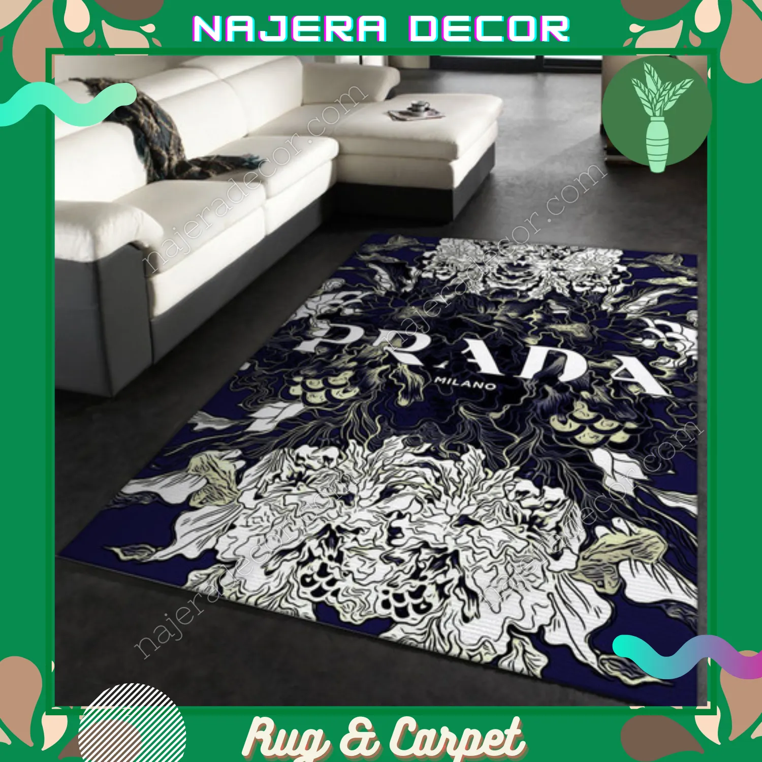 Luxury prada rug for your home luxury and warmth with prada logo ...