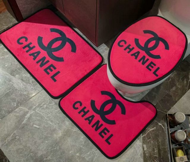 Chanel cn logo type 181 Bathroom Accessory Sets Bath Mat Set Waterproof ...