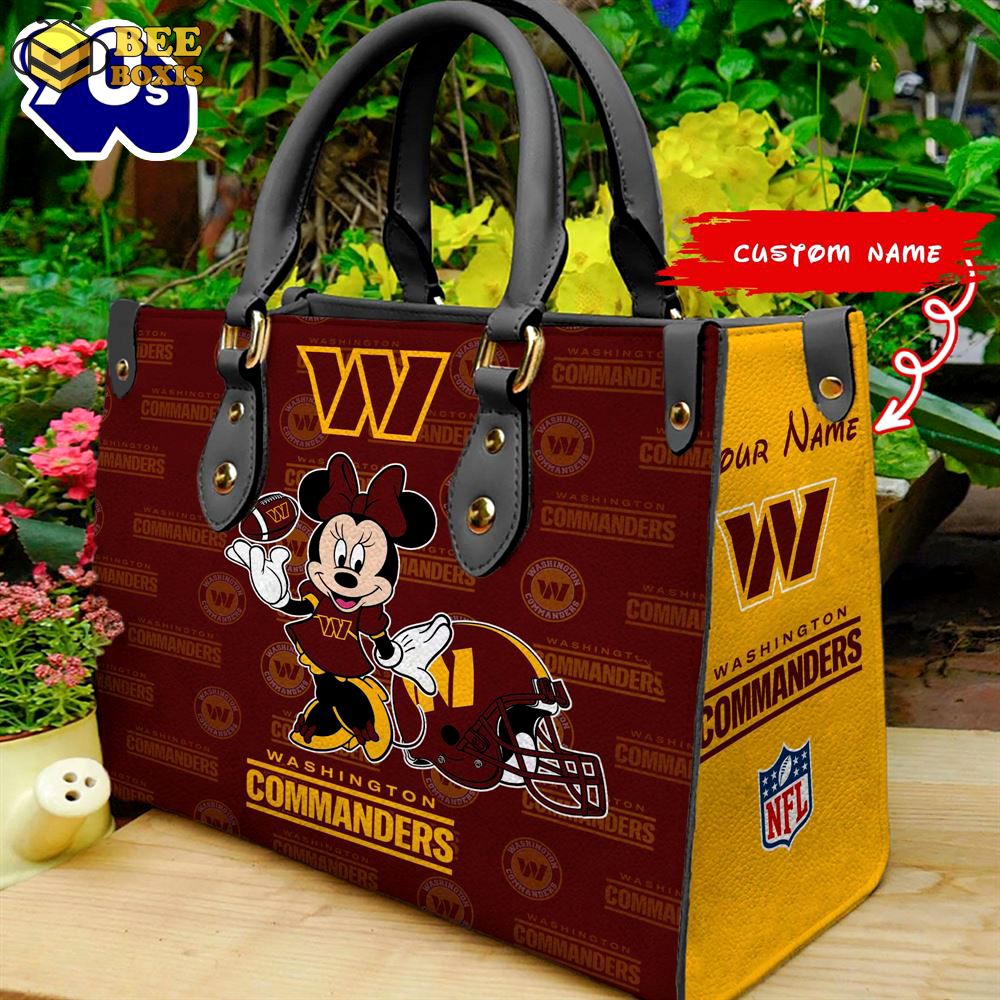 Washington commanders minnie women leather…
