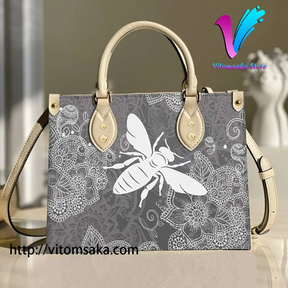 Bee leather bag handbag 01