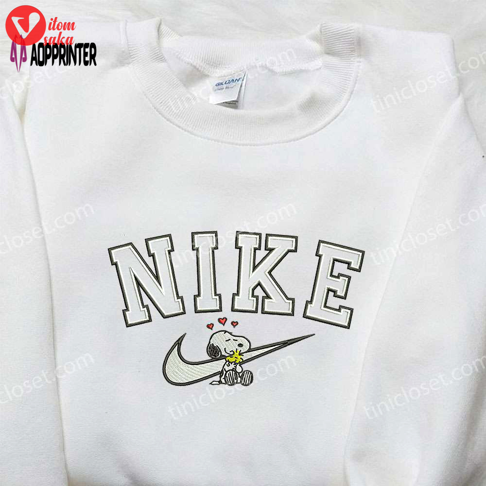 Snoopy & woodstock x nike embroidered sweatshirt – peanuts cartoon ...