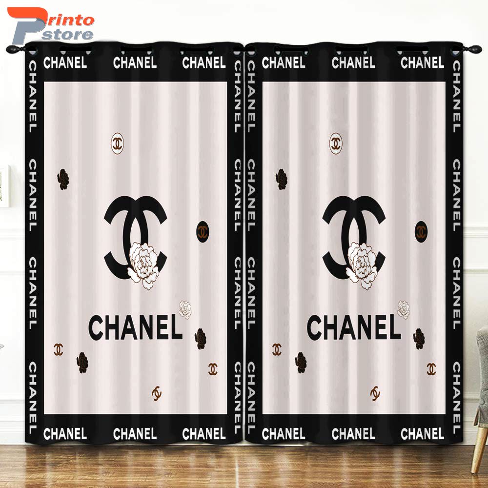 Chanel paris new fashion luxury brand logo window curtain home decor