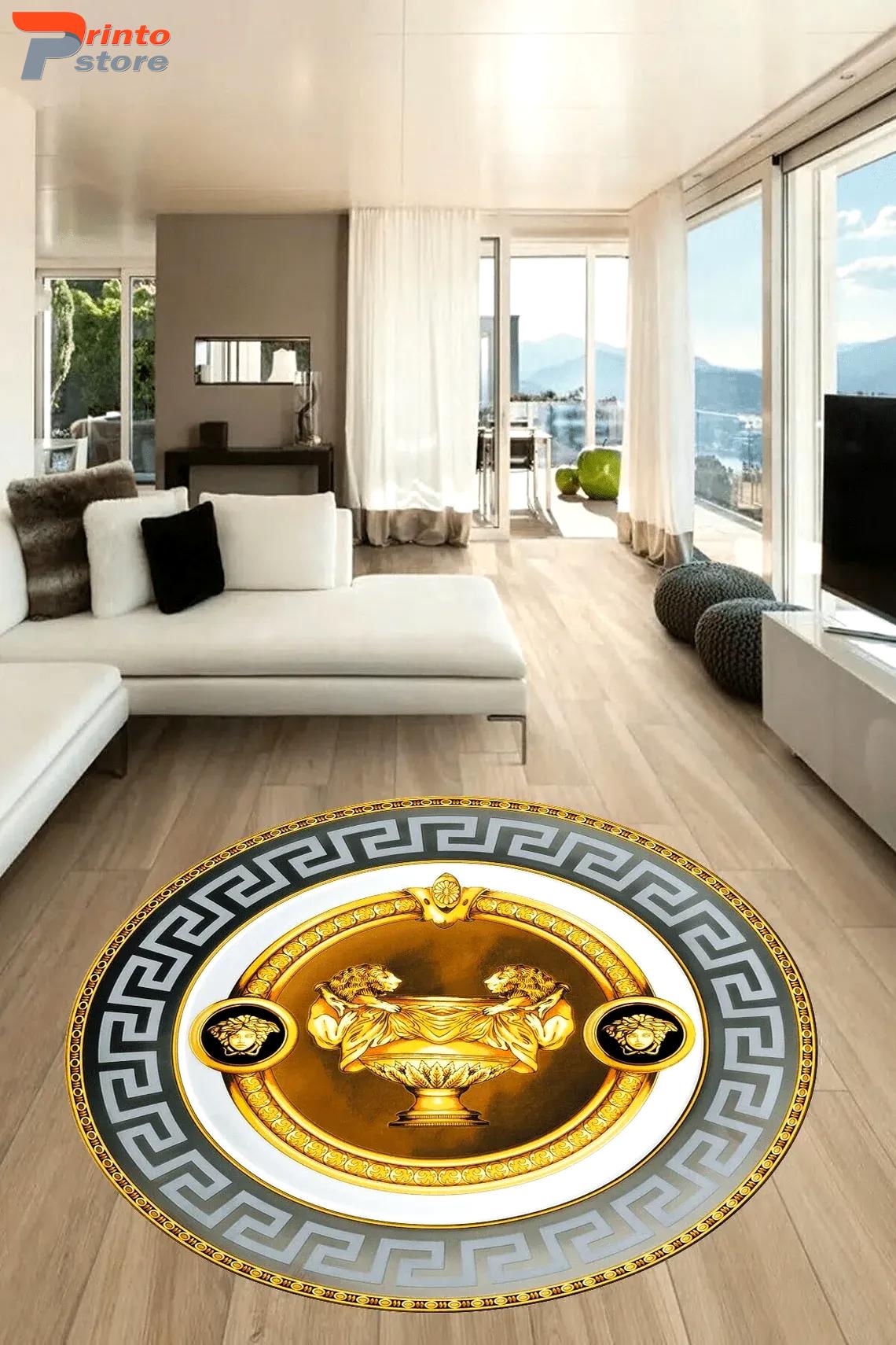 Versace medusa round rug carpet luxury brand fashion home decor