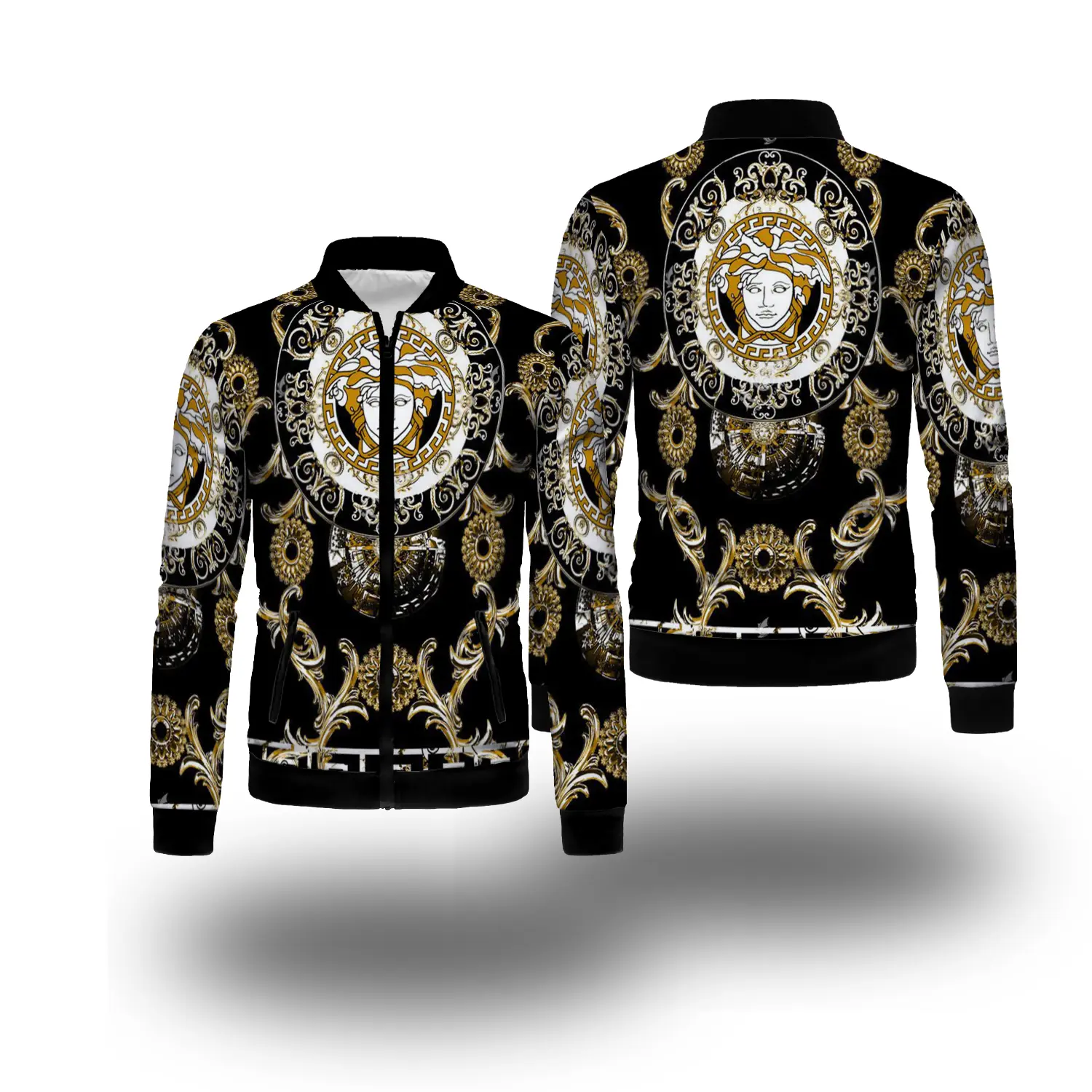 Luxury versace varsity zipper tracksuit jacket hot trend 2024-11