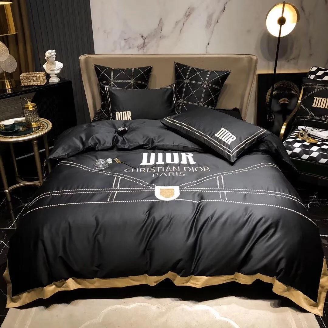 Chanel logo brand bedding set home decor bedspread luxury bedroom