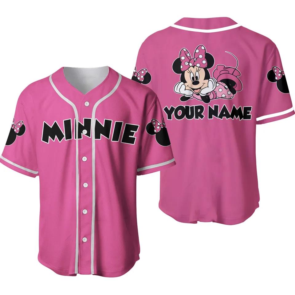 Minnie mouse pink black |custom disney jersey
