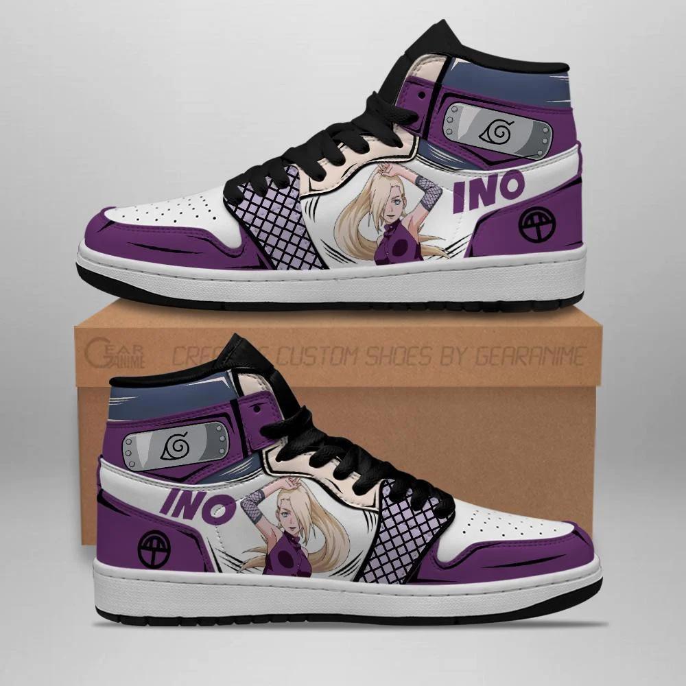 Ino yamanaka air jordan hightop ( j1 sneakers ) custom symbol costume boots Ino yamanaka air jordan hightop ( j1 sneakers ) custom symbol costume boots