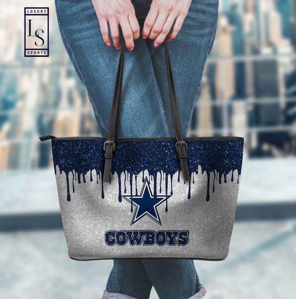Nfl dallas cowboys paint leather tote bag