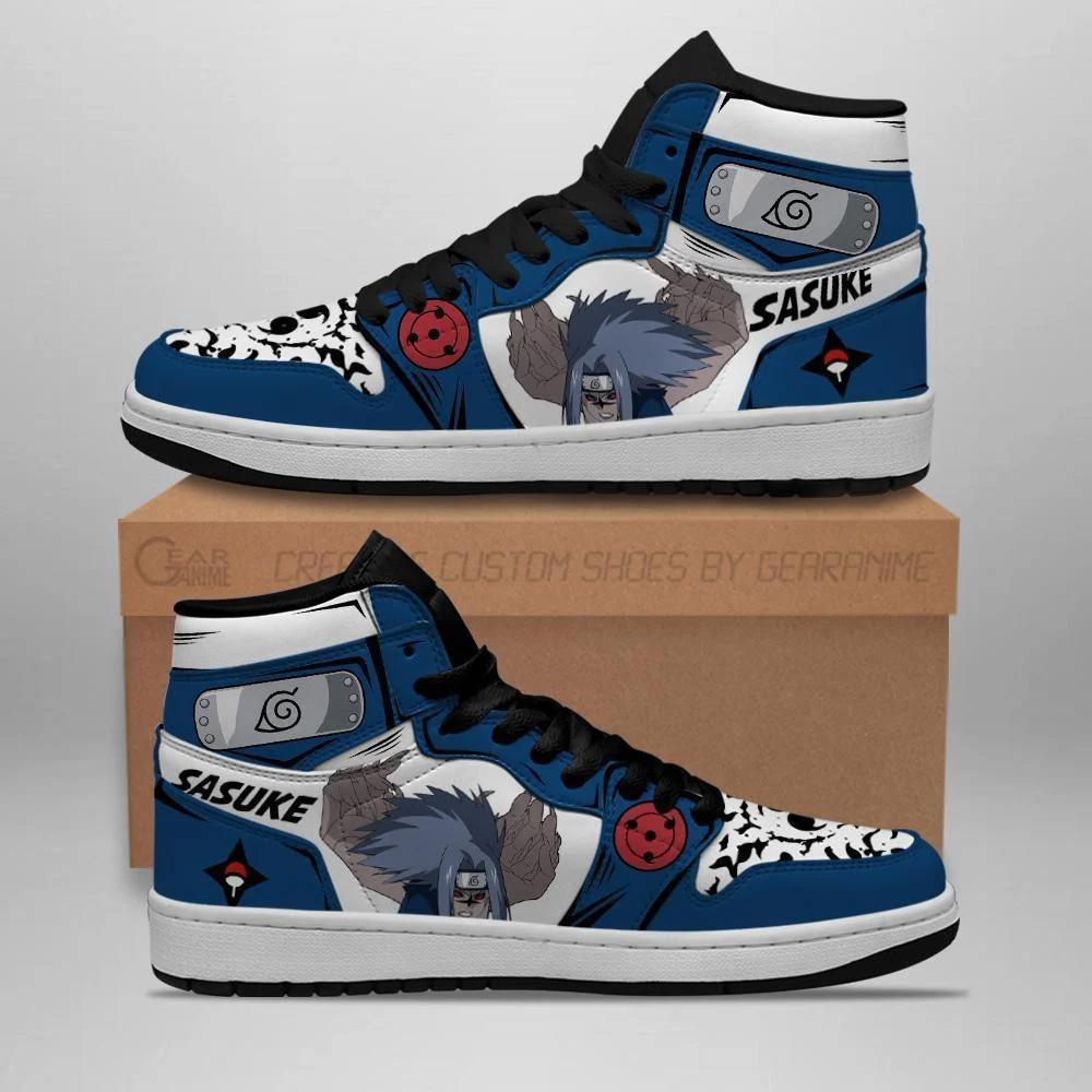 Sasuke air jordan hightop ( j1 sneakers ) custom cursed seal of heaven ...