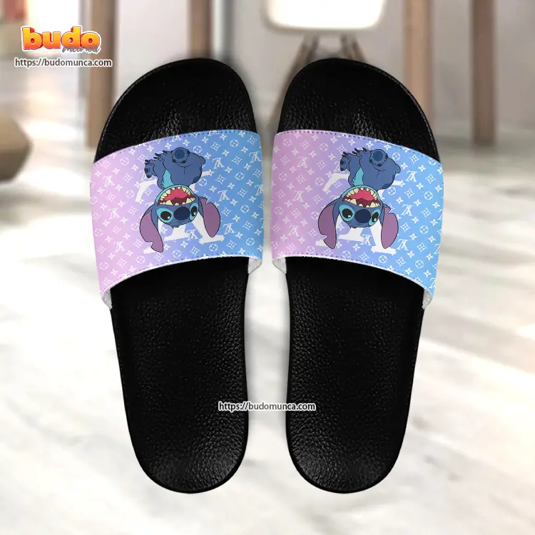 Slide sandals disney lilo and stitch and louis vuitton gift unique ...