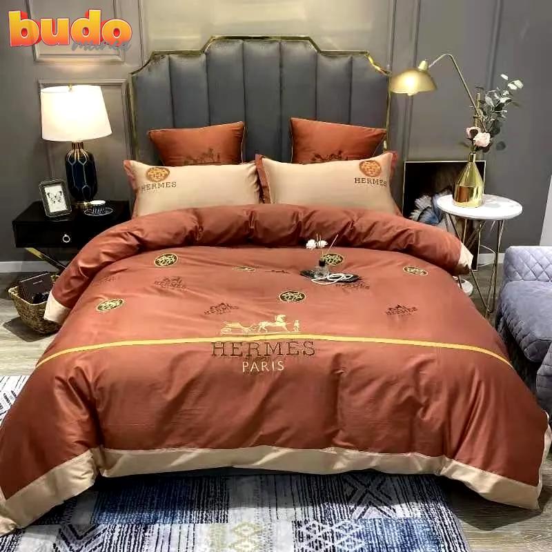 Hermes pinky luxury brand high-end bedding set home decor