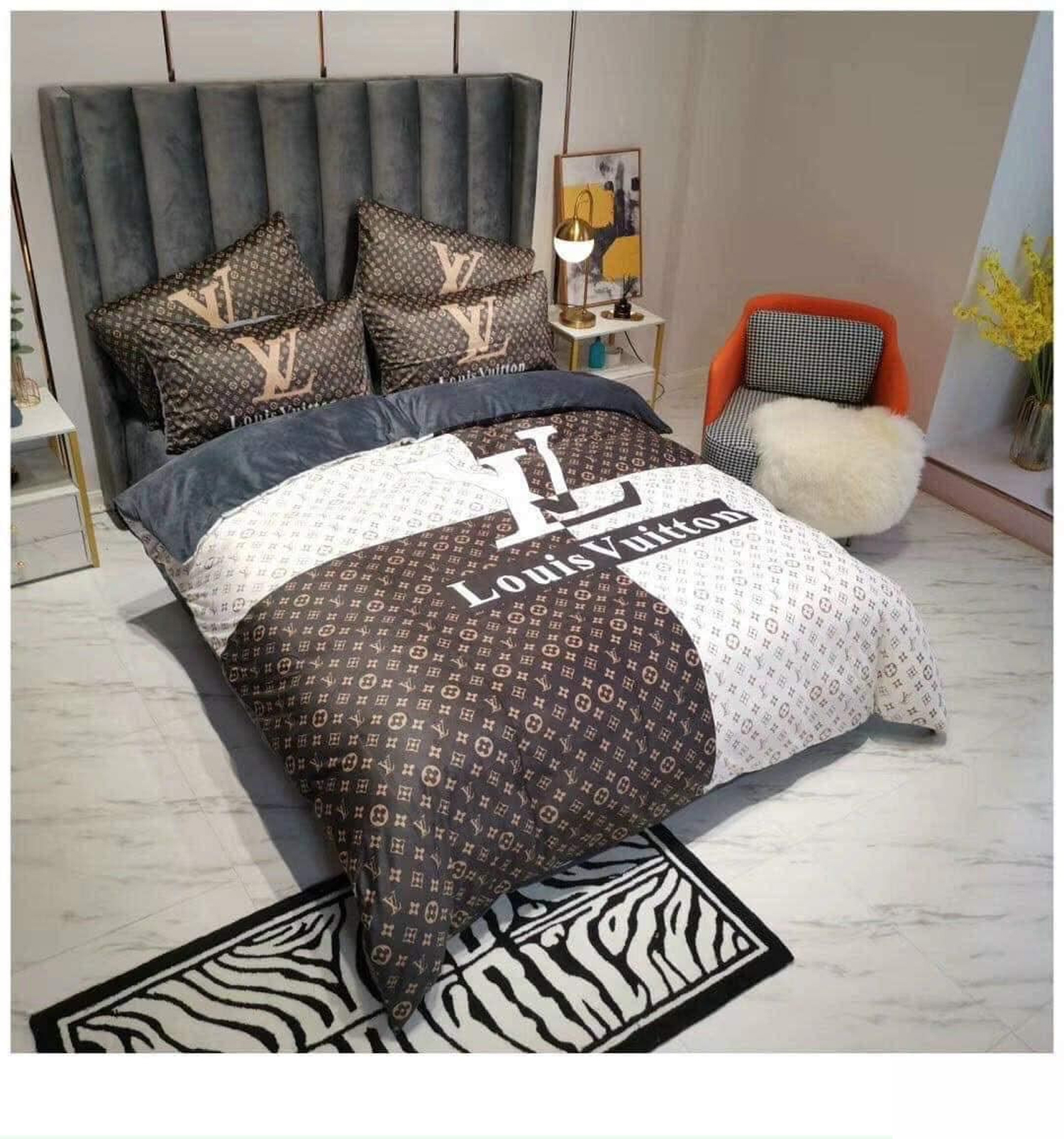 Louis vuitton monogram luxury brand high-end bedding set louis vuitton ...