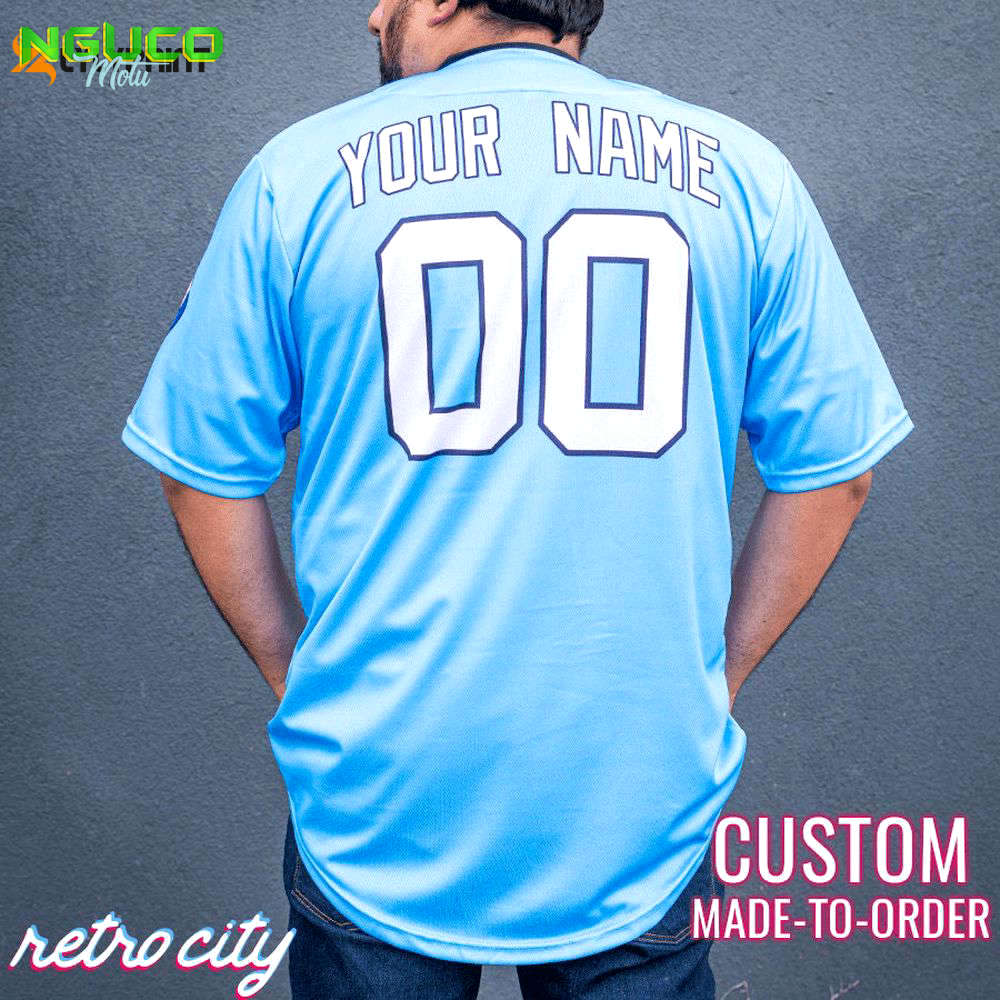 Myrtle beach mermen kenny powers full-button baseball jersey custom