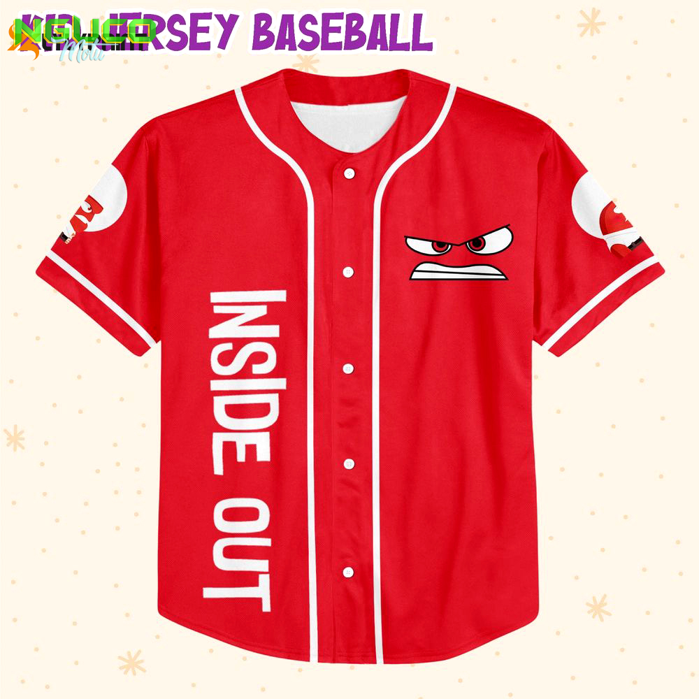 Personalized disney inside out anger baseball jersey