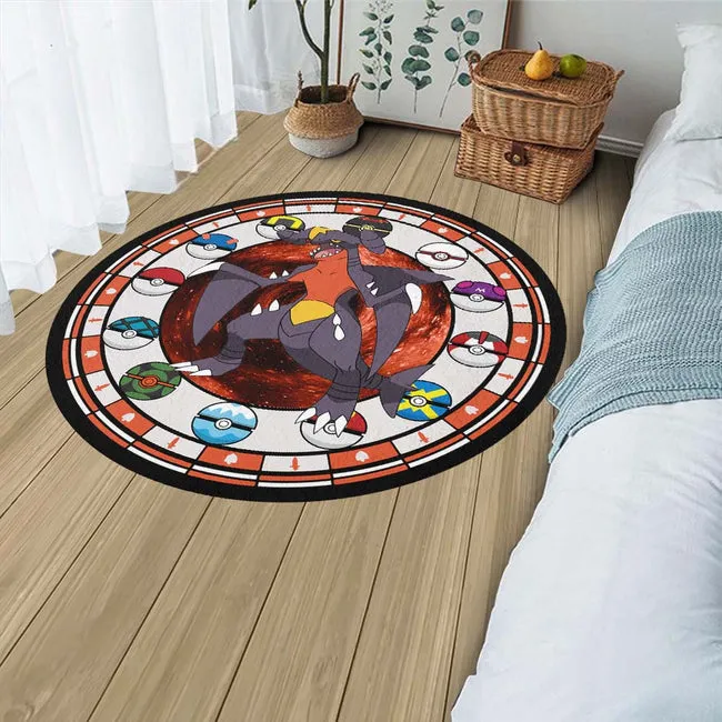 Garchomp Round Rug Custom Pokemon Anime Circle Carpet RP-RR-202400093